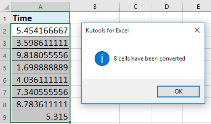 How to convert hours, minutes and seconds to decimal hours in Excel?