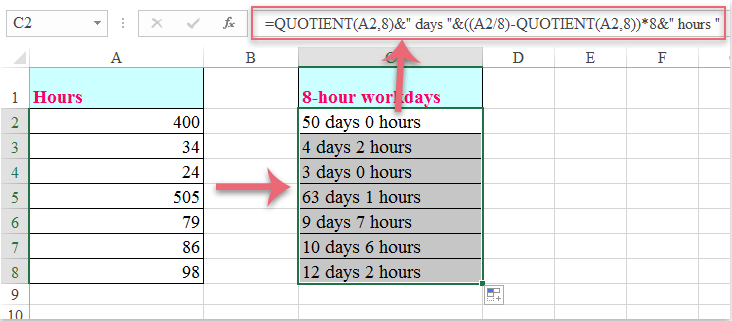 How To Convert Hours To Days In Excel Tutorial Pics