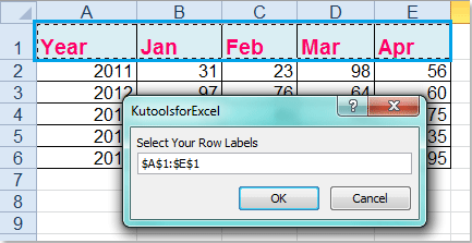 How to convert matrix style table to three columns in Excel?