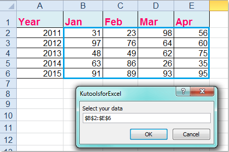 How to convert matrix style table to three columns in Excel?
