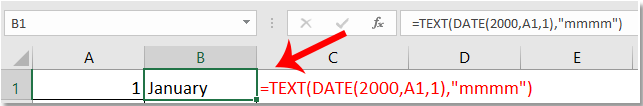 How to convert month name to number in Excel?