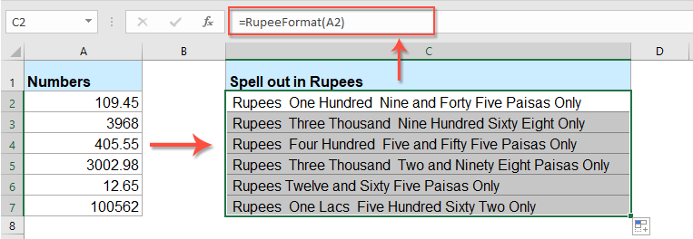 How To Convert Numbers To Words In Indian Rupees In Excel 