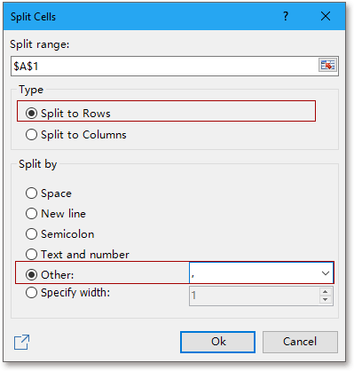 How to convert one cell to multiple cells/rows in Excel?