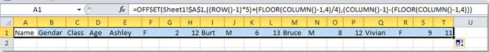 How to transpose / convert columns and rows into single row?