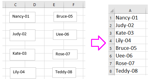 How to convert text in text box to cell content in Excel?