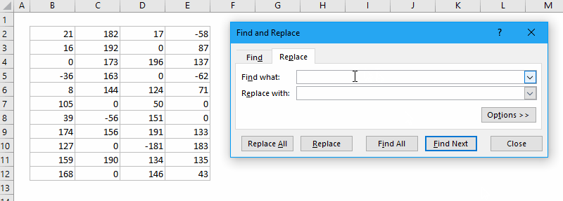 How to convert zeroes to dashes in Excel?