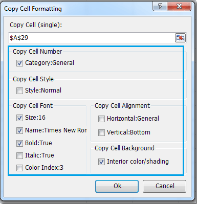 How to copy specified cell formatting from one cell to other cells in ...