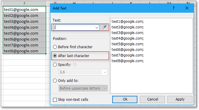 How To Quickly Convert Or Copy Email Addresses Column In Excel To 