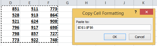 How to copy one filled color only to a range in Excel?