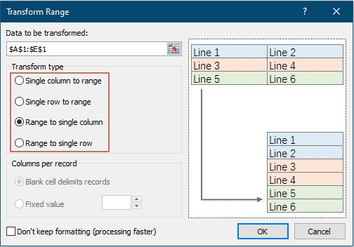 Copy horizontal data and paste vertically in Excel or vice versa