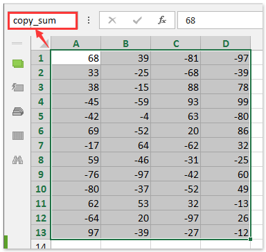 How to copy sum of selected cells only in Excel?