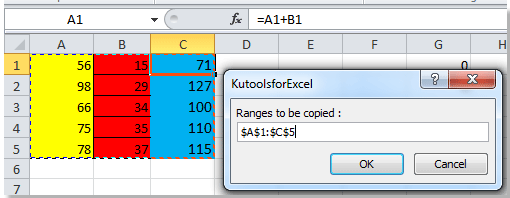 How to copy values and formatting from a range to another in Excel?