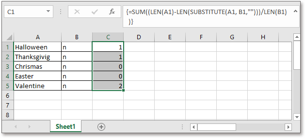 How to count a character in an Excel cell or a range?