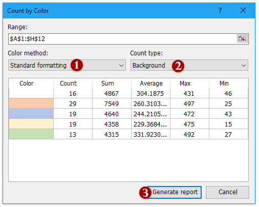 How To count And Sum Cells Based On Background Color In Excel 