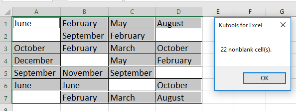 How to count the number of cells with data in Excel?