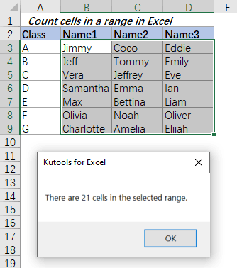 How to count cells in a range in Excel?