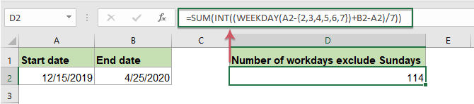 How To Count The Number Of Days Workdays Weekends Between Two Dates In Excel