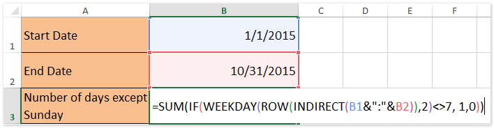How To Count The Number Of Days Except Sunday weekends In Excel How To Count The Number Of Days Except Sunday weekends In Excel