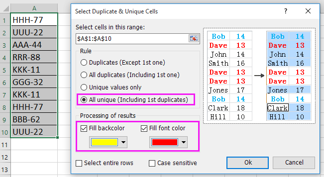 How to quickly count the first instance only of values in Excel?