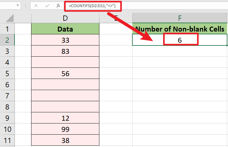 Count Non-blank Cells in Excel - Step by Step Tutorial