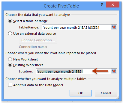 How to count the number of occurrences per year/quarter/month/week in Excel?