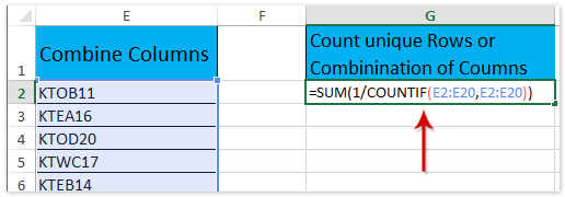 How To Count The Number Of Unique Rows combinations Of Multiple Columns In Excel 