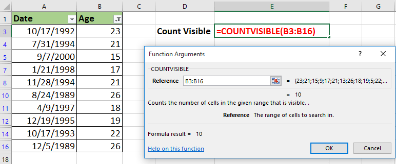 How To Quickly Count Visible Or Filtered Cells Only In Excel 