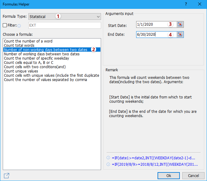 How To Count The Number Of Weekendsweekdays Between Two Dates In Excel