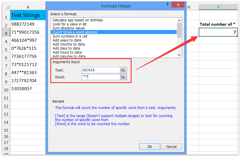 How to countif wildcards (asterisks or question marks) in Excel?