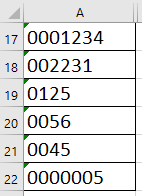 How to count strings with leading zeros in Excel?