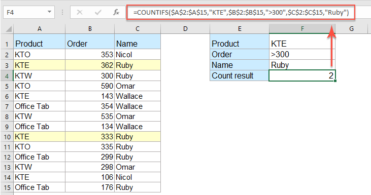 How To Countif With Multiple Criteria In Excel 