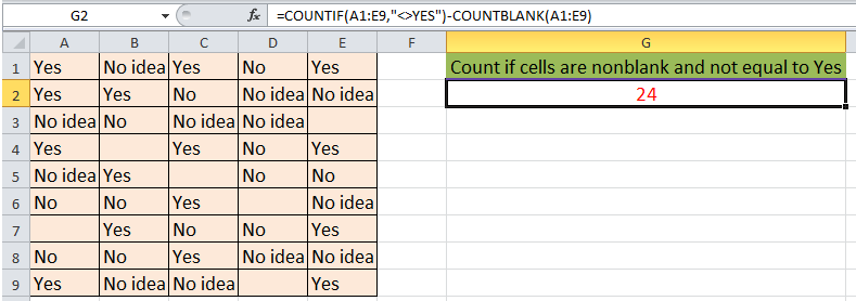 How To Count If Cells Are Nonblank And Not Equal To Specific Word In Excel 