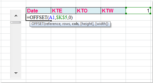 How to create scrollable list / area in worksheet?