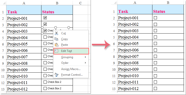 How to quickly create simple to do list in Excel?