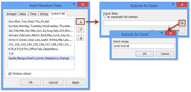 How to create and fill new custom lists quickly in Excel?