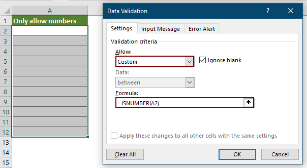 Comment Appliquer La Validation Des Donn es Pour Autoriser Les Nombres 