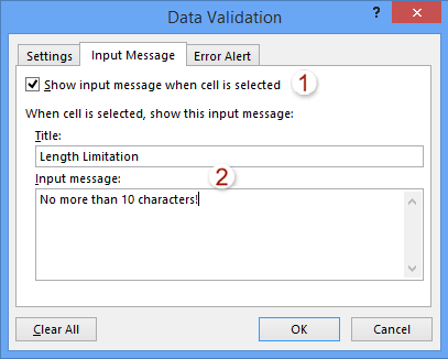 How to limit characters length in an Excel cell?