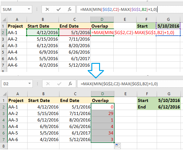 How to calculate date/time overlap in days or hours in Excel? How to calculate date/time overlap in days or hours in Excel?