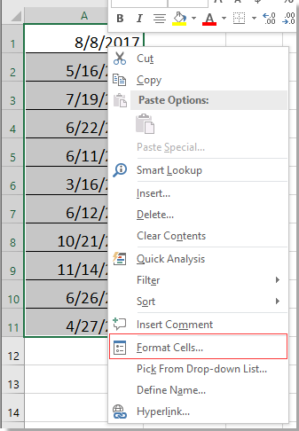 How to convert date to serial number in Excel?