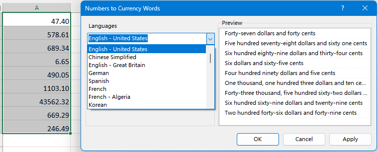 How to quickly convert date to words in Excel?