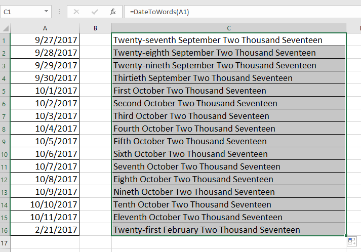 How To Quickly Convert Date To Words In Excel 