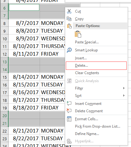 How to delete infinite blank rows in Excel?