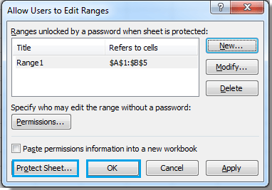 How to protect different ranges with different passwords in Excel?