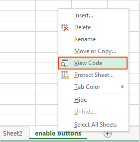 How to enable or disable button based on cell value in Excel?