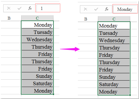 How to display different text than the value in same cell?