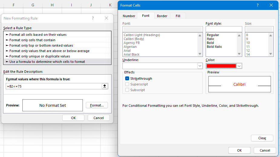 Excel: Display specific symbol based on cell value