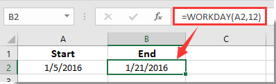 How to add number of business/working days or hours to a date in Excel?