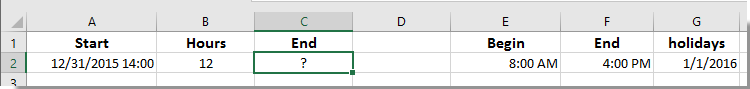 How to add number of business/working days or hours to a date in Excel?