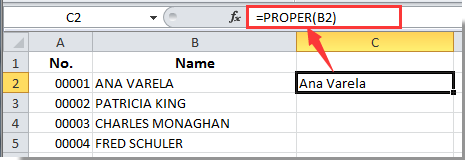 How to convert all caps to only first cap in selected range in Excel?