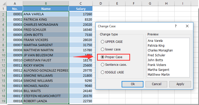 How To Convert All Caps To Only First Cap In Selected Range In Excel 